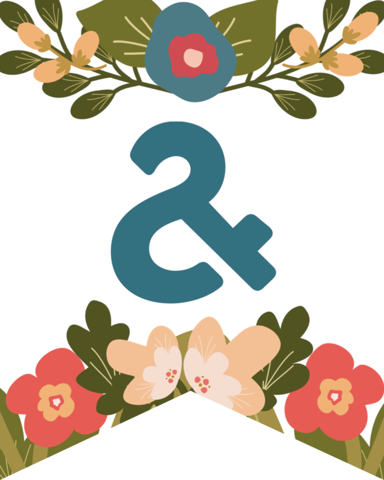 Flower Alphabet Banner Letters Free Printable - Paper Trail Design