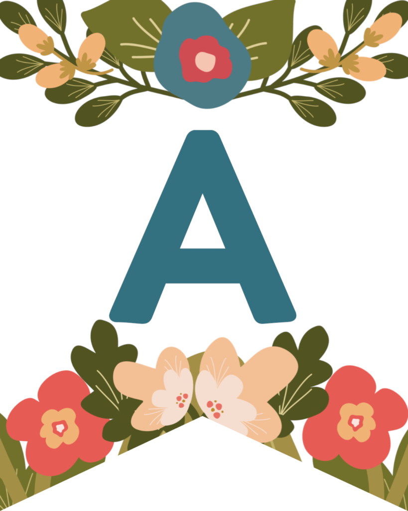 Flower Alphabet Banner Letters Free Printable - Paper Trail Design