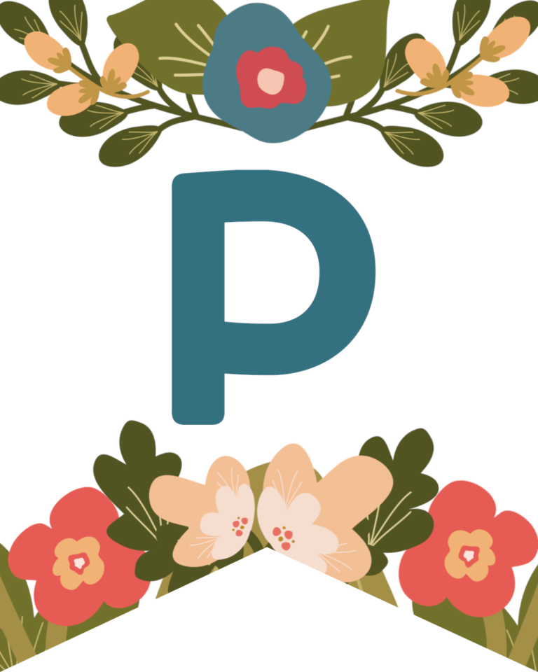 Flower Alphabet Banner Letters Free Printable - Paper Trail Design