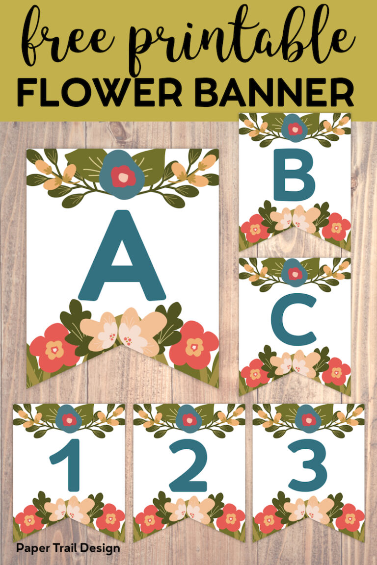 Flower Alphabet Banner Letters Free Printable - Paper Trail Design