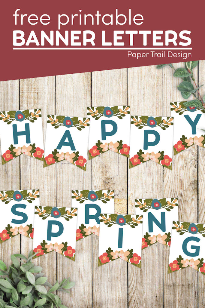 Flower Alphabet Banner Letters Free Printable - Paper Trail Design