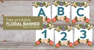 Flower Alphabet Banner Letters Free Printable - Paper Trail Design