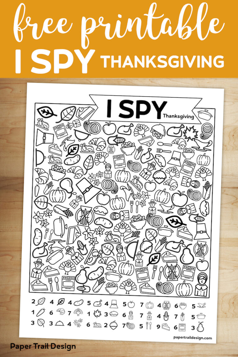 Free Printable I Spy Thanksgiving Activity - Paper Trail Design