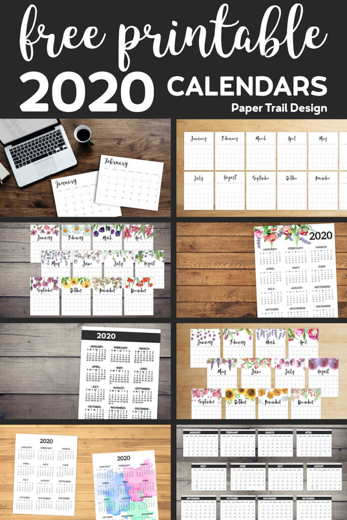 Free Printable 2020 Calendars {12 Templates} - Paper Trail Design
