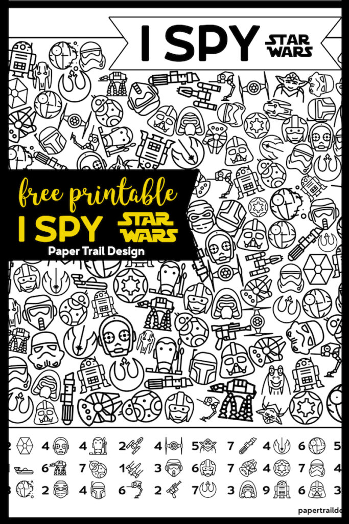Free Printable Star Wars I Spy {Party Game} - Paper Trail Design