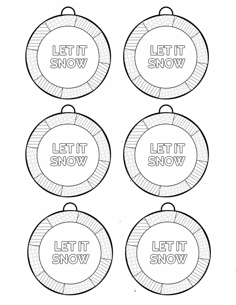 Color In Christmas Ornaments Printable - Paper Trail Design