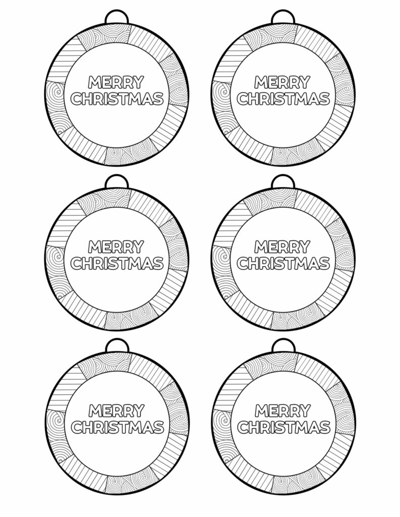 Color In Christmas Ornaments Printable - Paper Trail Design