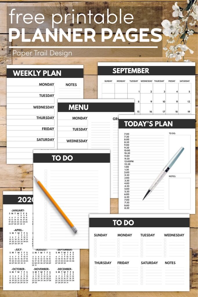 Free Printable Monthly Planner Pages Complete Set - Paper Trail Design