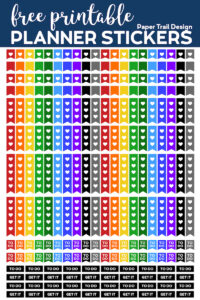 Free Printable Rainbow Planner Stickers - Paper Trail Design
