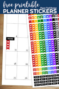 Free Printable Rainbow Planner Stickers - Paper Trail Design