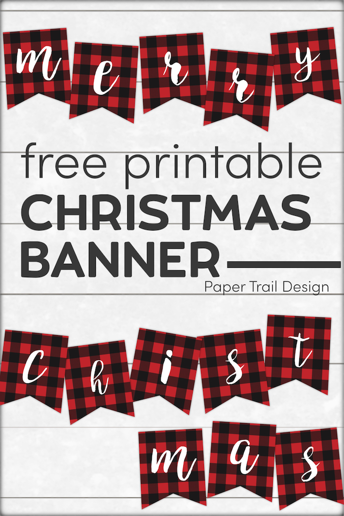 Free Printable Merry Christmas Banner - Paper Trail Design