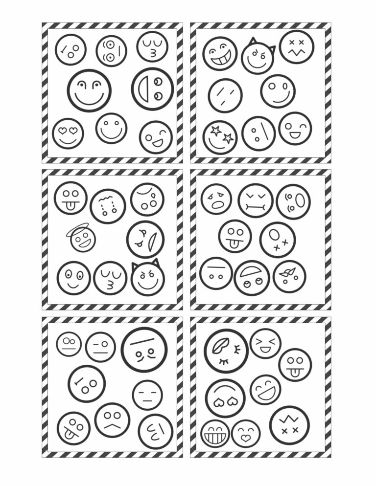 Free Printable Spot It Emoji Game {Spot the Match} - Paper Trail Design