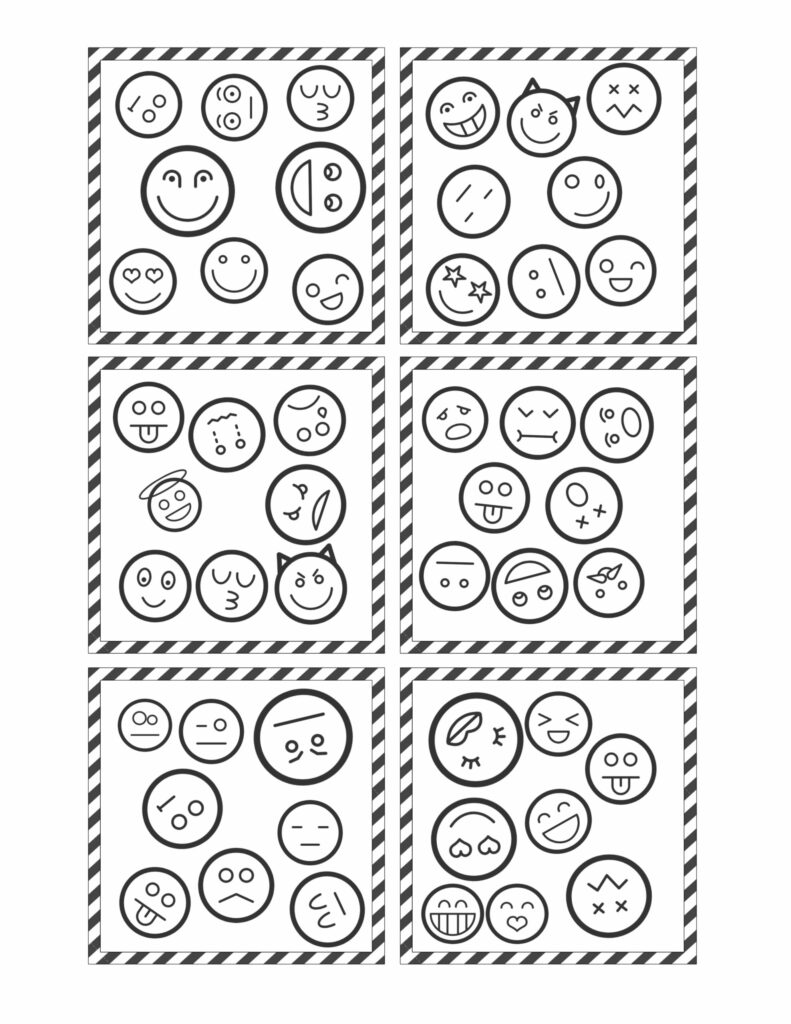 Free Printable Spot It Emoji Game {Spot the Match} - Paper Trail Design