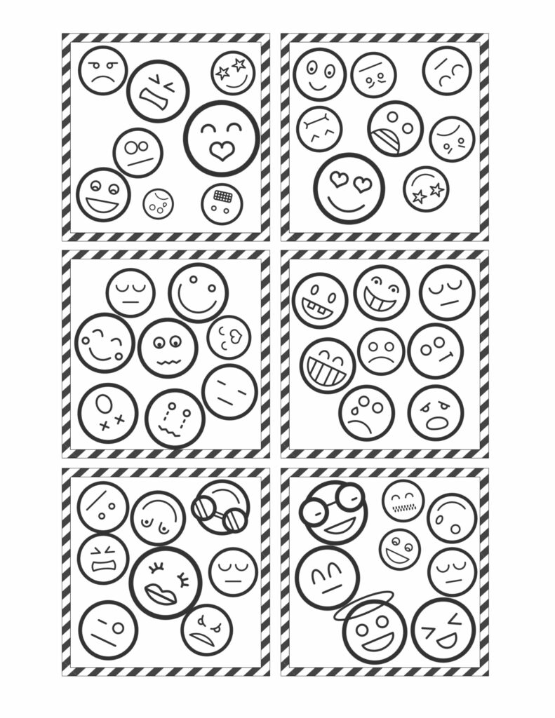 Free Printable Spot It Emoji Game {Spot the Match} - Paper Trail Design