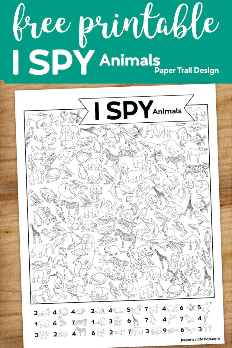 Free Printable I Spy Animal Activity {Boredom Buster} - Paper Trail Design