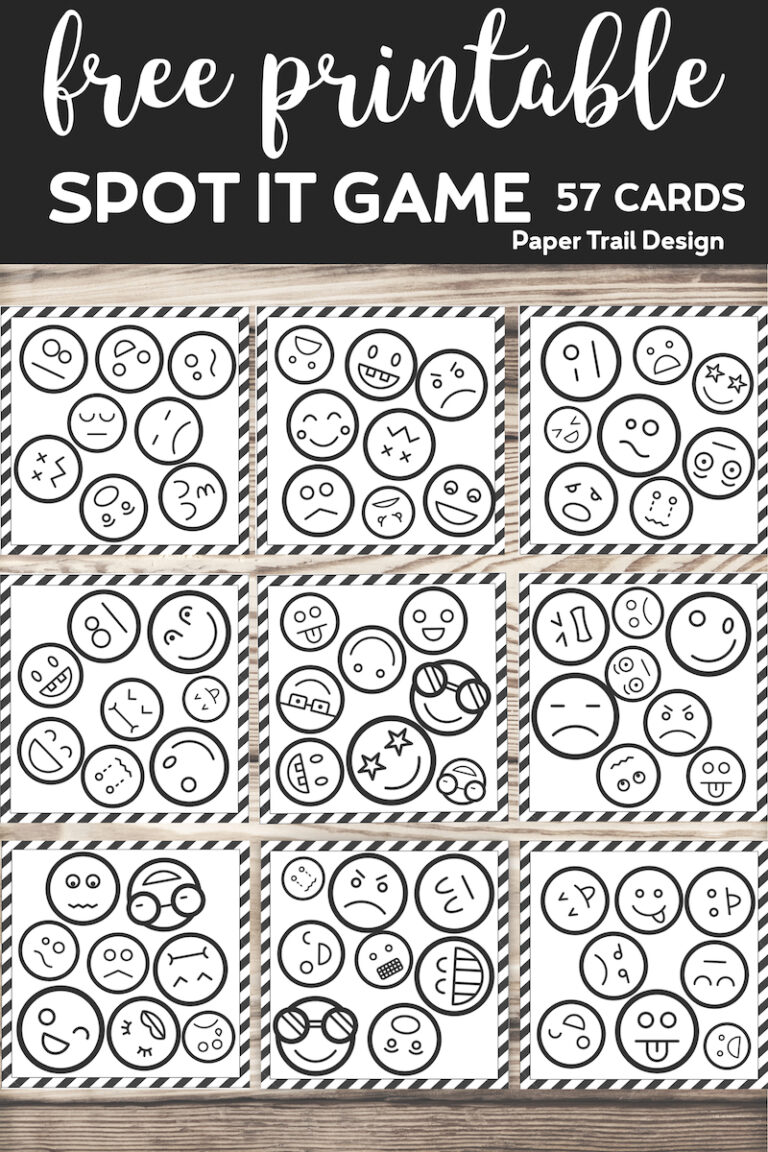 Free Printable Spot It Emoji Game {Spot the Match} - Paper Trail Design
