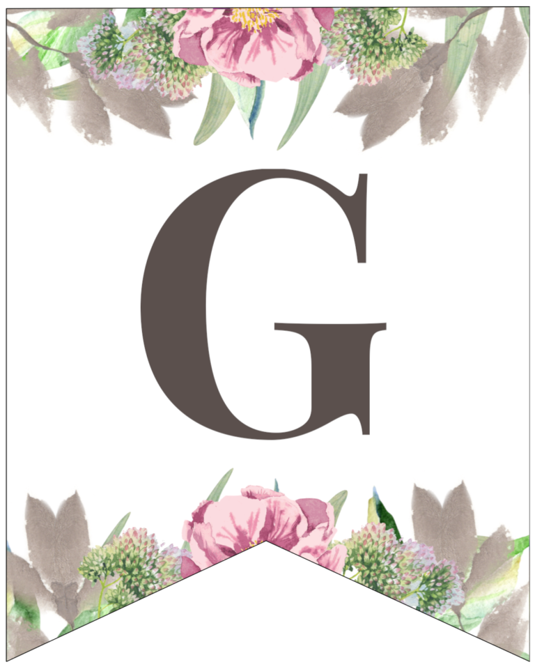 Free Printable Floral Alphabet Banner Letters - Paper Trail Design