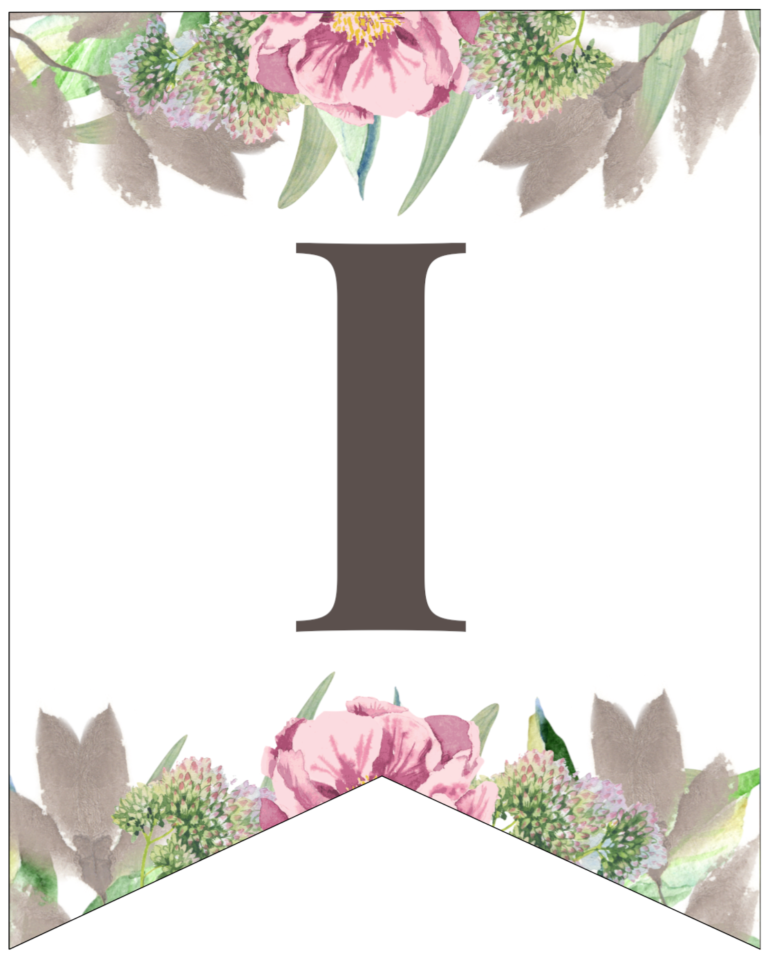 Free Printable Floral Alphabet Banner Letters - Paper Trail Design