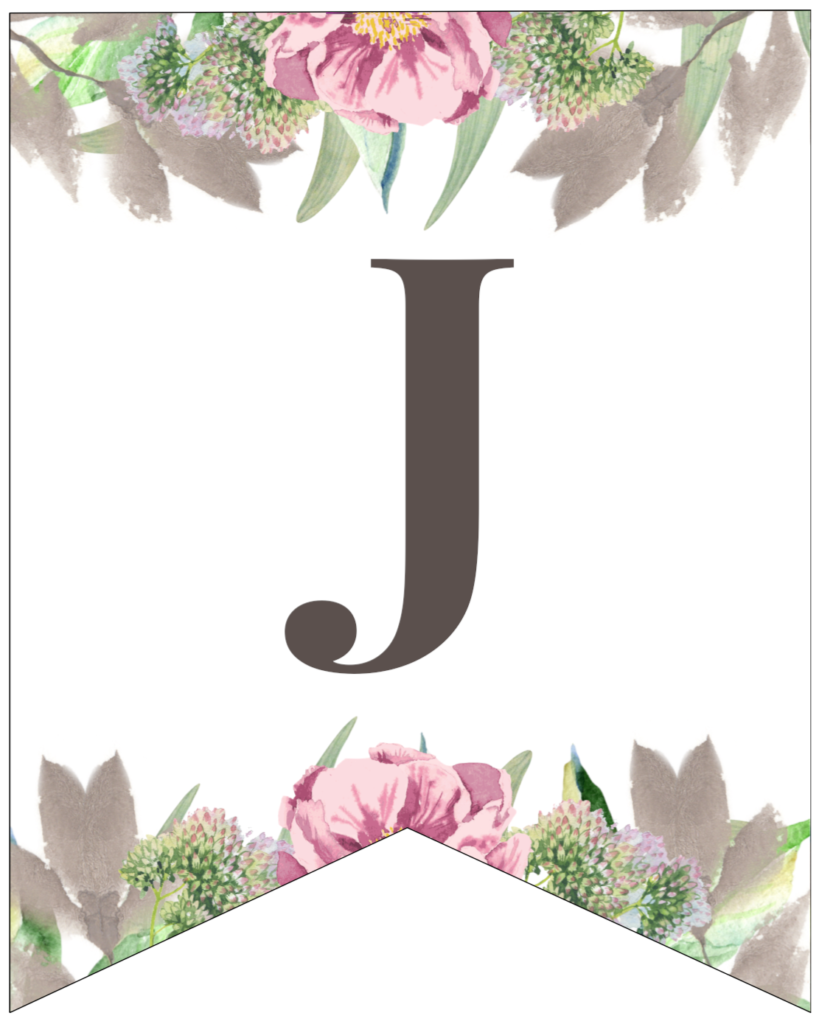 Free Printable Floral Alphabet Banner Letters - Paper Trail Design