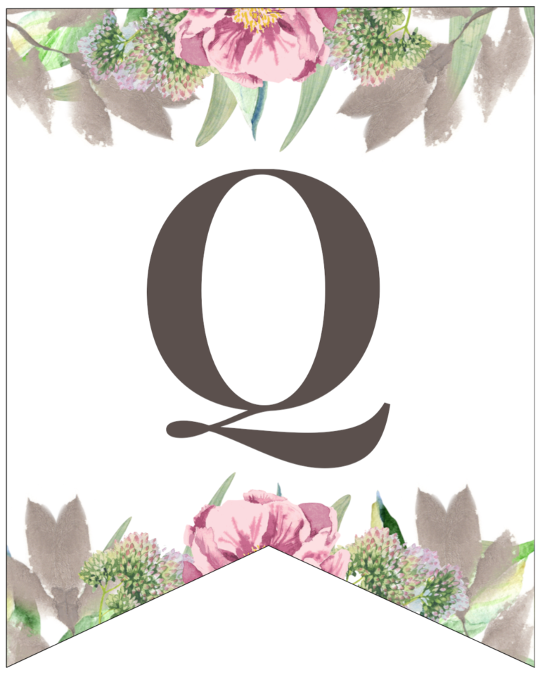 Free Printable Floral Alphabet Banner Letters - Paper Trail Design