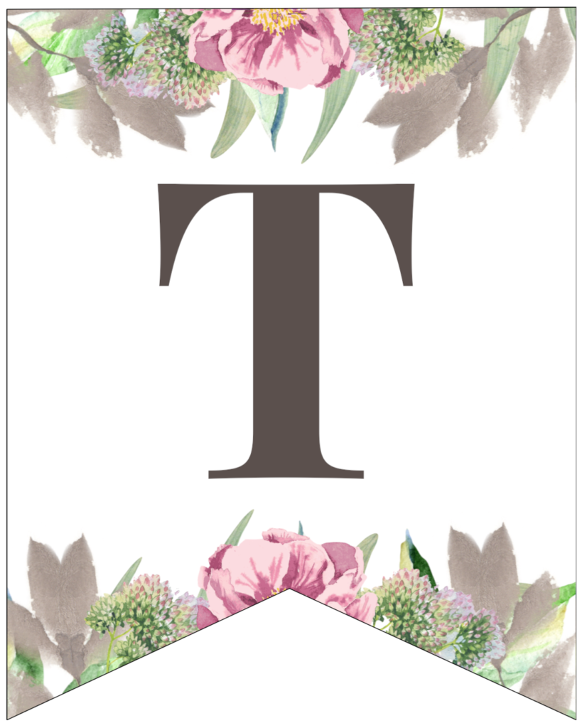 Free Printable Floral Alphabet Banner Letters - Paper Trail Design