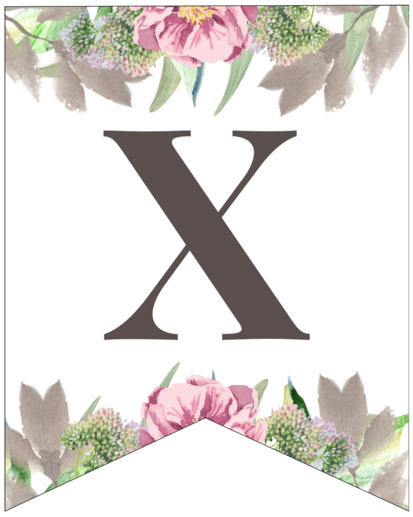 Free Printable Floral Alphabet Banner Letters - Paper Trail Design