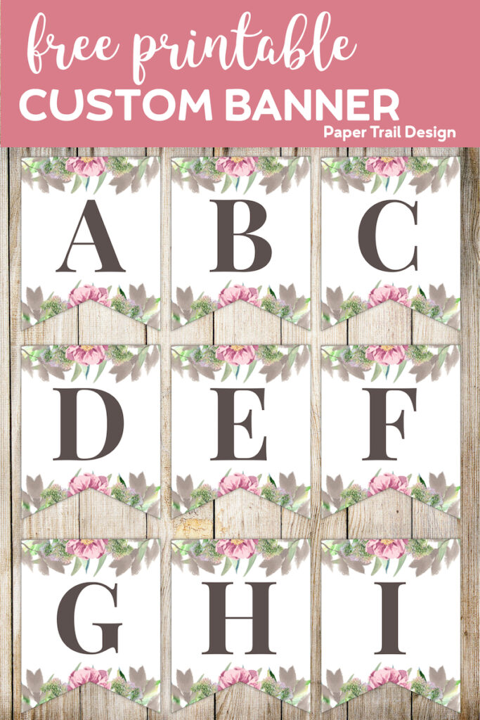 Free Printable Floral Alphabet Banner Letters - Paper Trail Design