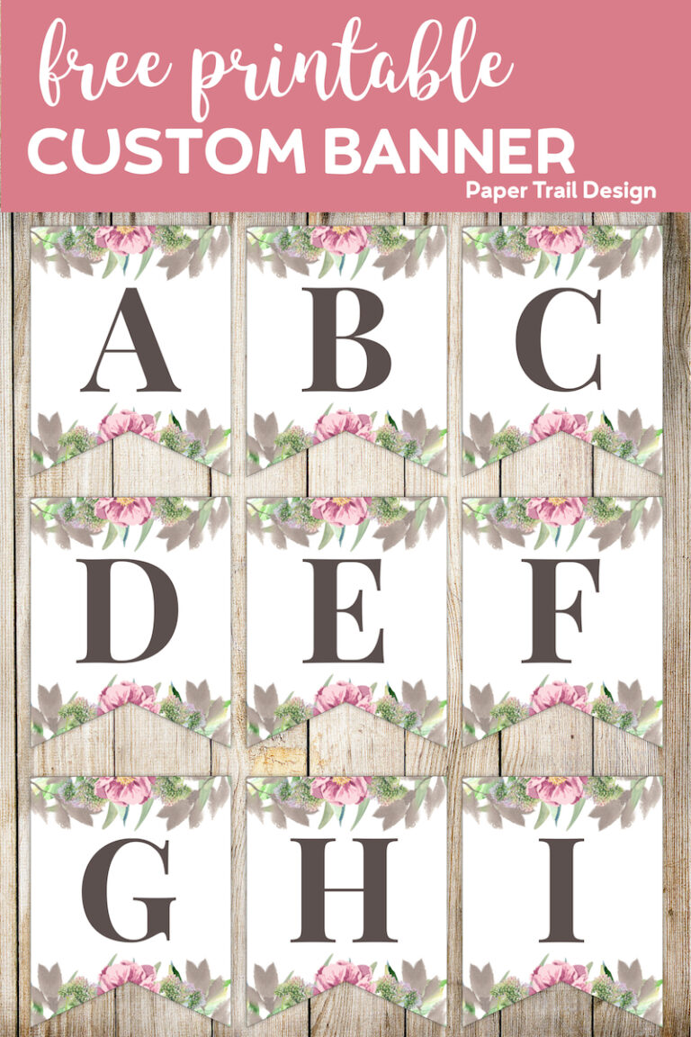 Free Printable Floral Alphabet Banner Letters - Paper Trail Design