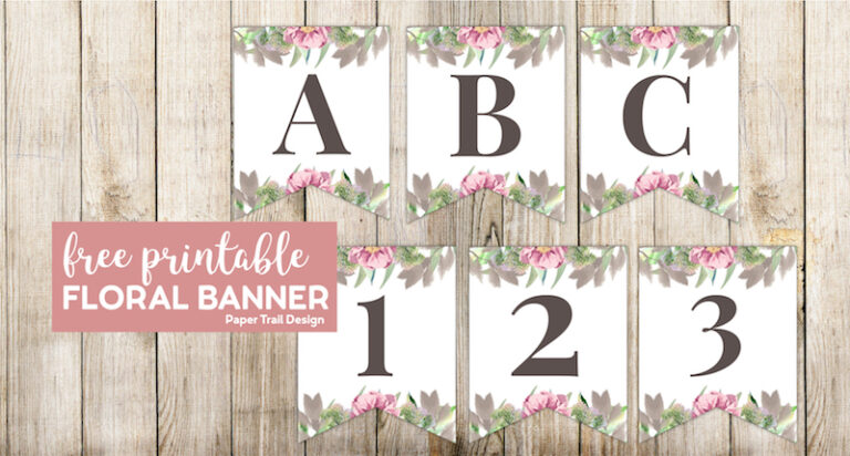 Free Printable Floral Alphabet Banner Letters - Paper Trail Design