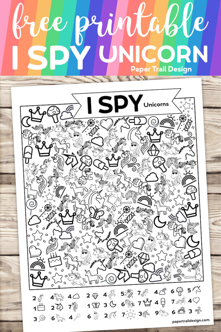 Free Printable I Spy Unicorn Activity - Paper Trail Design