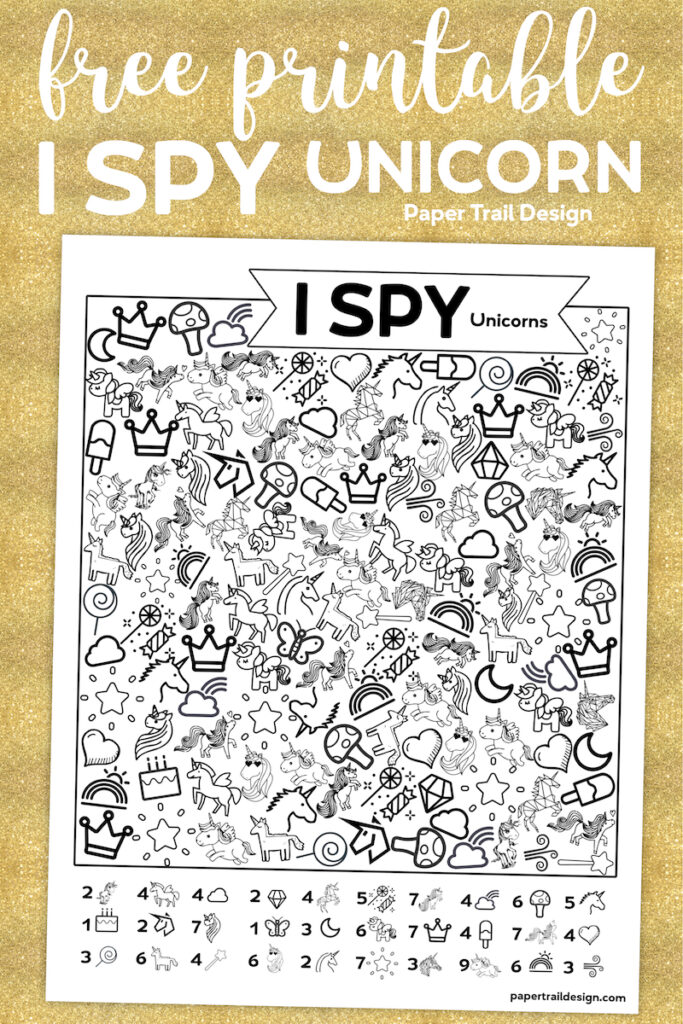 Free Printable I Spy Unicorn Activity - Paper Trail Design