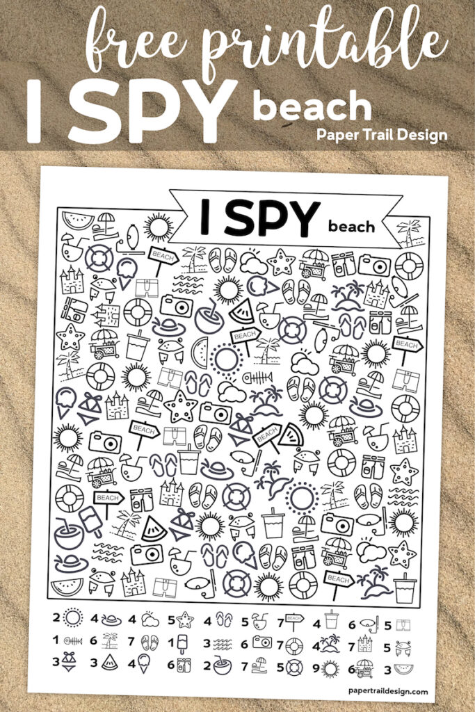Free Printable I Spy Beach Activity - Paper Trail Design