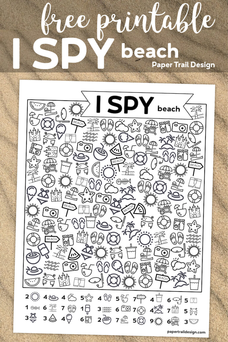 Free Printable I Spy Beach Activity - Paper Trail Design