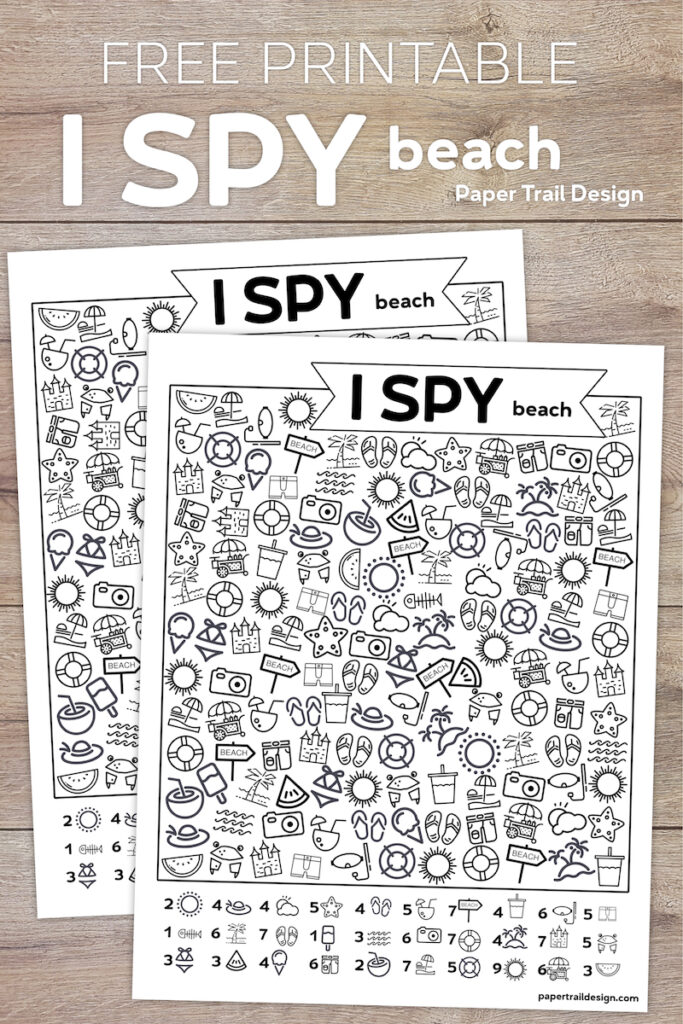 Free Printable I Spy Beach Activity Paper Trail Design