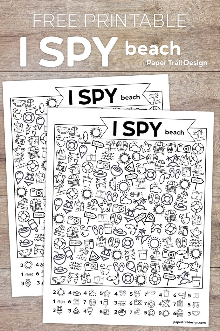 Free Printable I Spy Beach Activity - Paper Trail Design