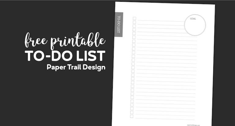 Free To-Do List Printable Template - Paper Trail Design