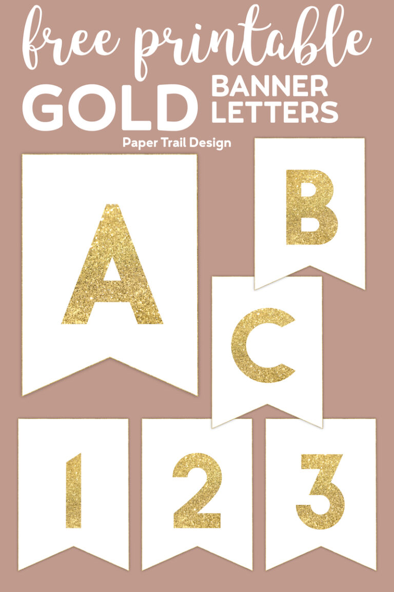 Gold Free Printable Banner Letters - Paper Trail Design