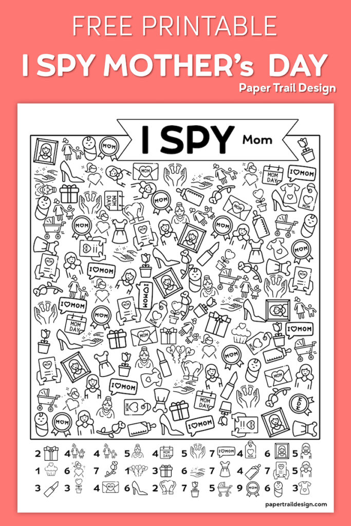 Free Printable I Spy Mother's Day Activity - Paper Trail Design