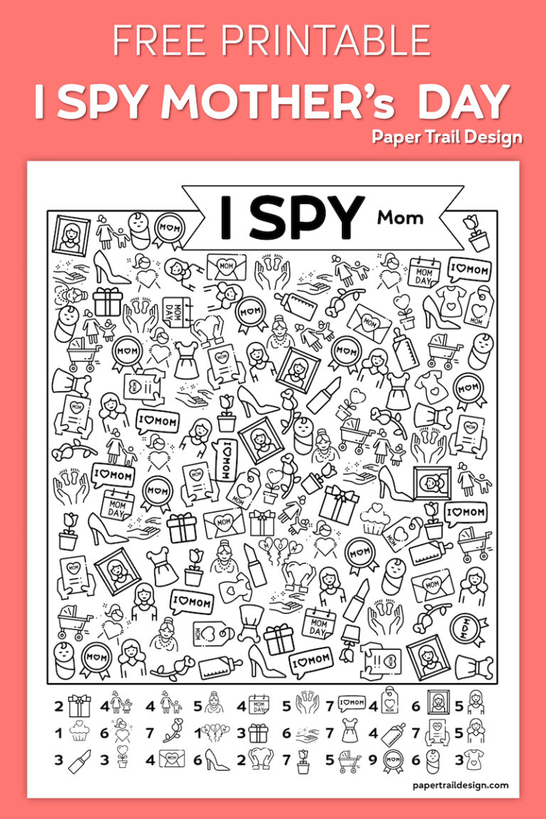 Free Printable I Spy Mother's Day Activity - Paper Trail Design