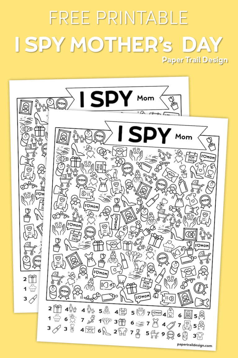 Free Printable I Spy Mother's Day Activity - Paper Trail Design