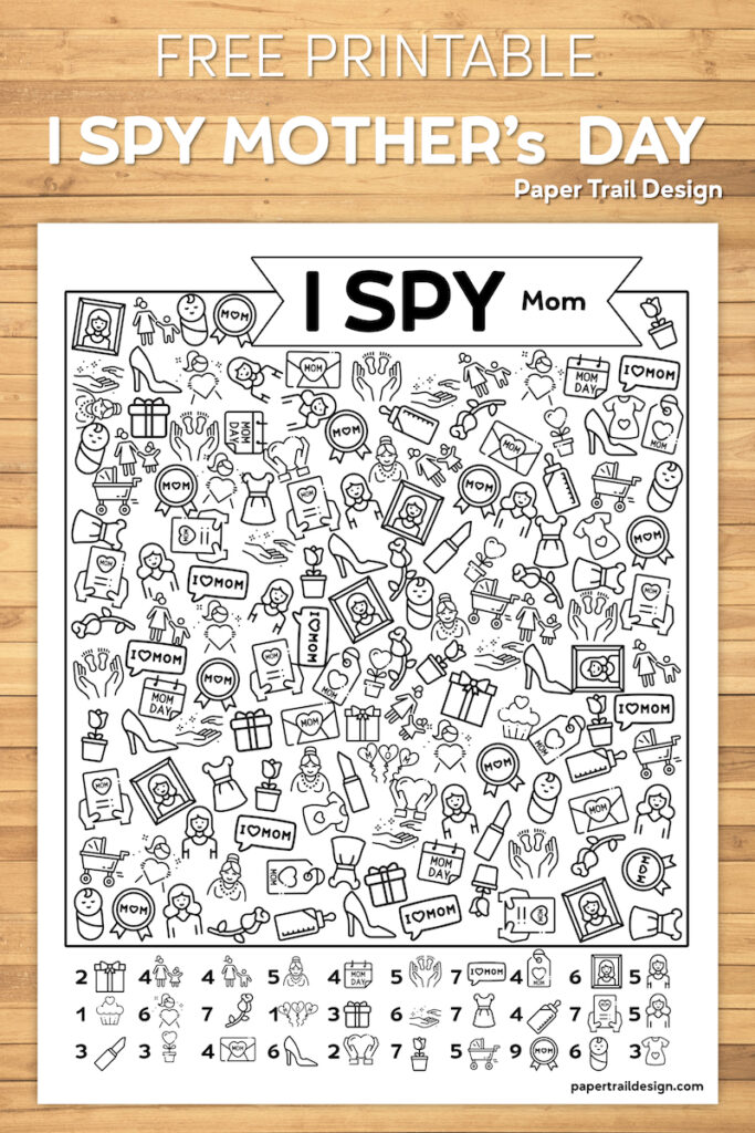 Free Printable I Spy Mother's Day Activity - Paper Trail Design