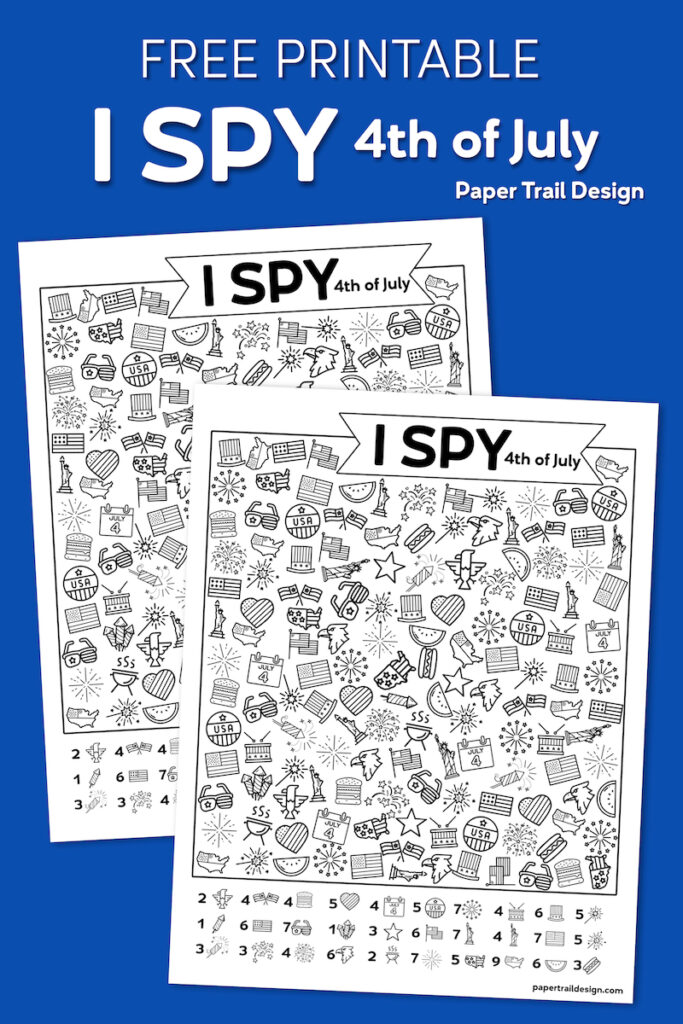 Free Printable I Spy 4th of July Activity - Paper Trail Design