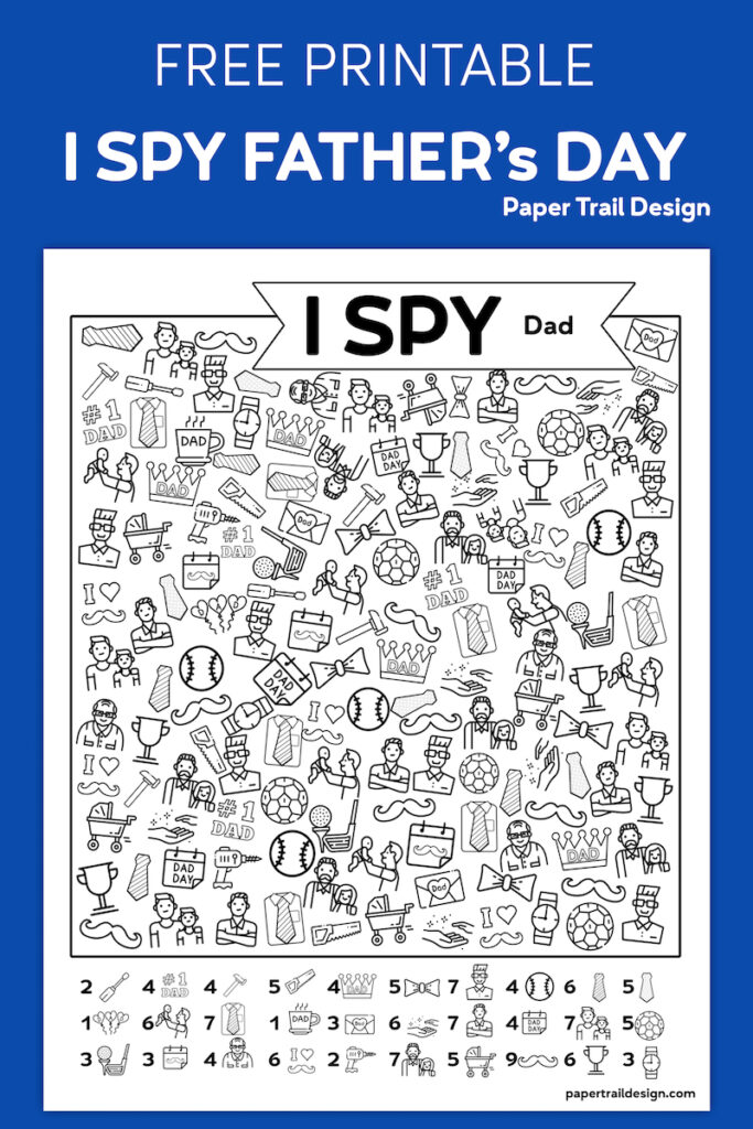 Free Printable I Spy Father's Day Activity - Paper Trail Design