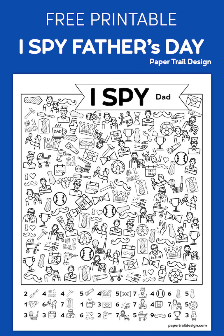 Free Printable I Spy Father's Day Activity - Paper Trail Design