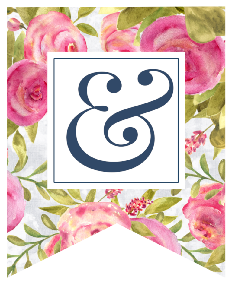 Free Printable Floral Banner Letters - Paper Trail Design