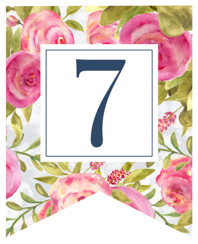 Free Printable Floral Banner Letters - Paper Trail Design