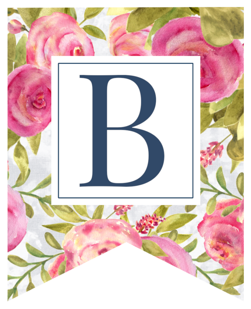 Free Printable Floral Banner Letters - Paper Trail Design