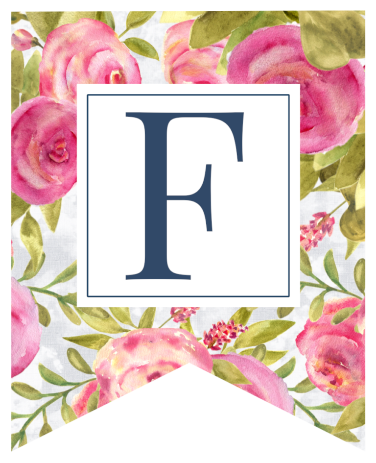 Free Printable Floral Banner Letters - Paper Trail Design