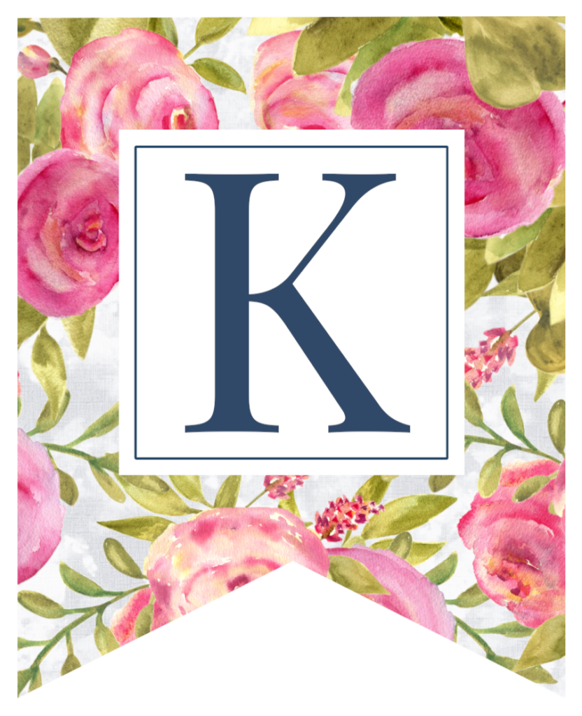Free Printable Floral Banner Letters - Paper Trail Design