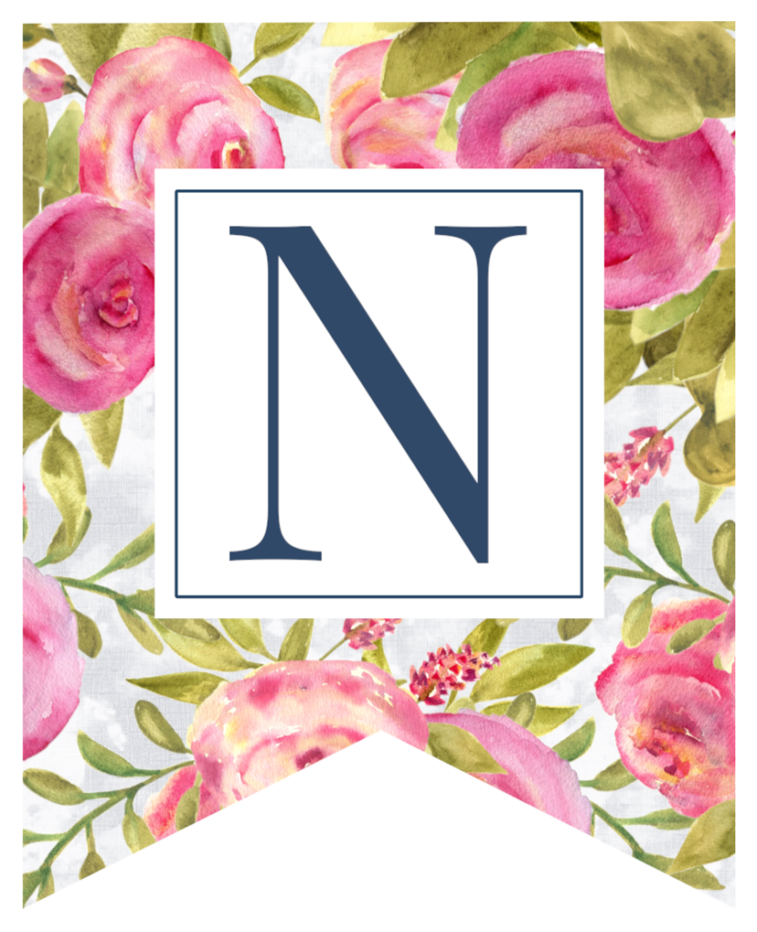 Free Printable Floral Banner Letters - Paper Trail Design